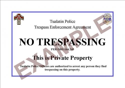 Trespass Authorization Program | The City of Tualatin Oregon Official ...